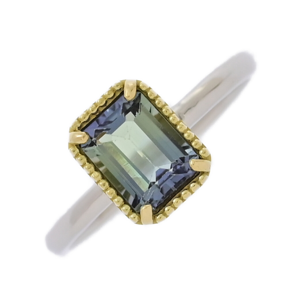 【楽天市場】TM0.93ct/バイカラー・トルマリンリング・指輪/K18/750×Pt900コンビ-5:5-2.5g/8号/#48/プラチナ× ...