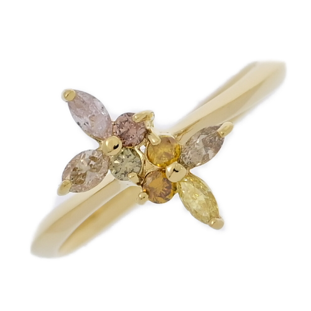 【楽天市場】FD:0.36ct/マルチカラー リリーモチーフ 百合 Lily 8P・ダイヤモンド リング・指輪/K18YG/750-2.6g/12号/#52/イエローゴールド【♀】【N ...