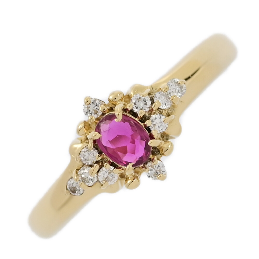 【楽天市場】RU0.23ct/FD:0.1ct/ルビー ダイヤモンド リング・指輪/K18YG/750-2.5g/13号/#53/イエローゴールド/プレゼント/記念日【♀】【N】【レディース ...