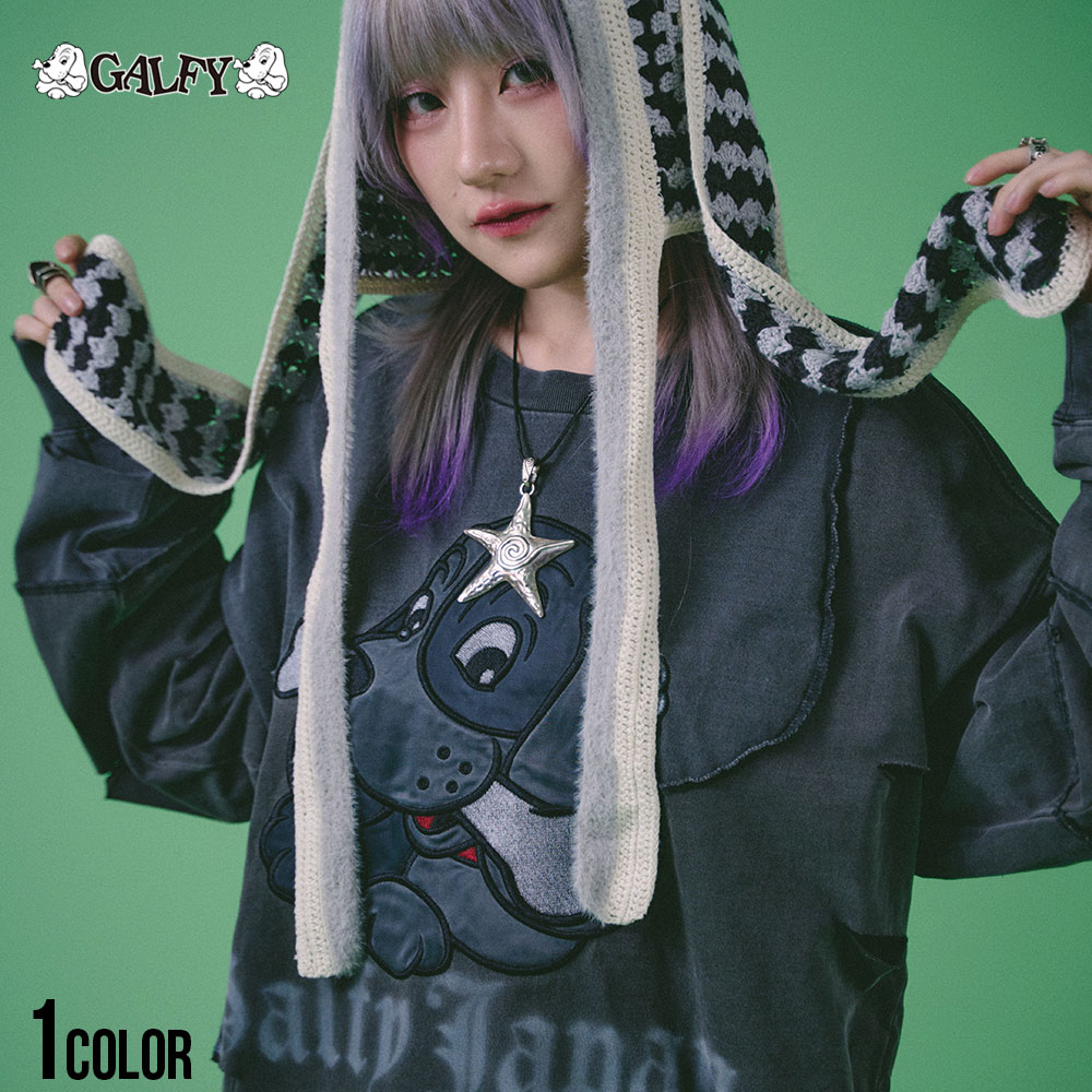 【楽天市場】"GALFY【ガルフィー】ツギハギゾンビロンT/全1色"ガルフィ ロンティー 長袖Tシャツ メンズ レディース V系 服 地雷系 メンヘラ Y2K サブカル系 ビッグ ...