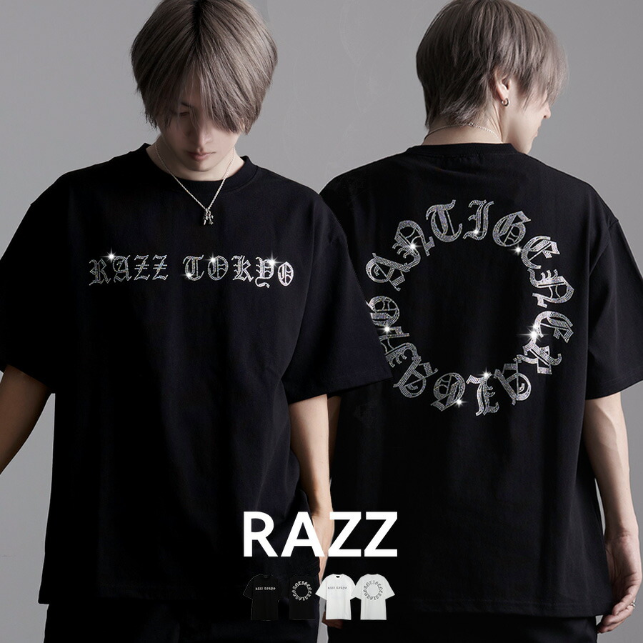 【楽天市場】"RAZZIS【ラズ】ラインストーンサークルロゴTシャツ/全2色"メンズ ブランド 半袖Tシャツ RAZZIS ラズ ラインストーン サークルロゴ ビッグT レディース V系 地雷 ...