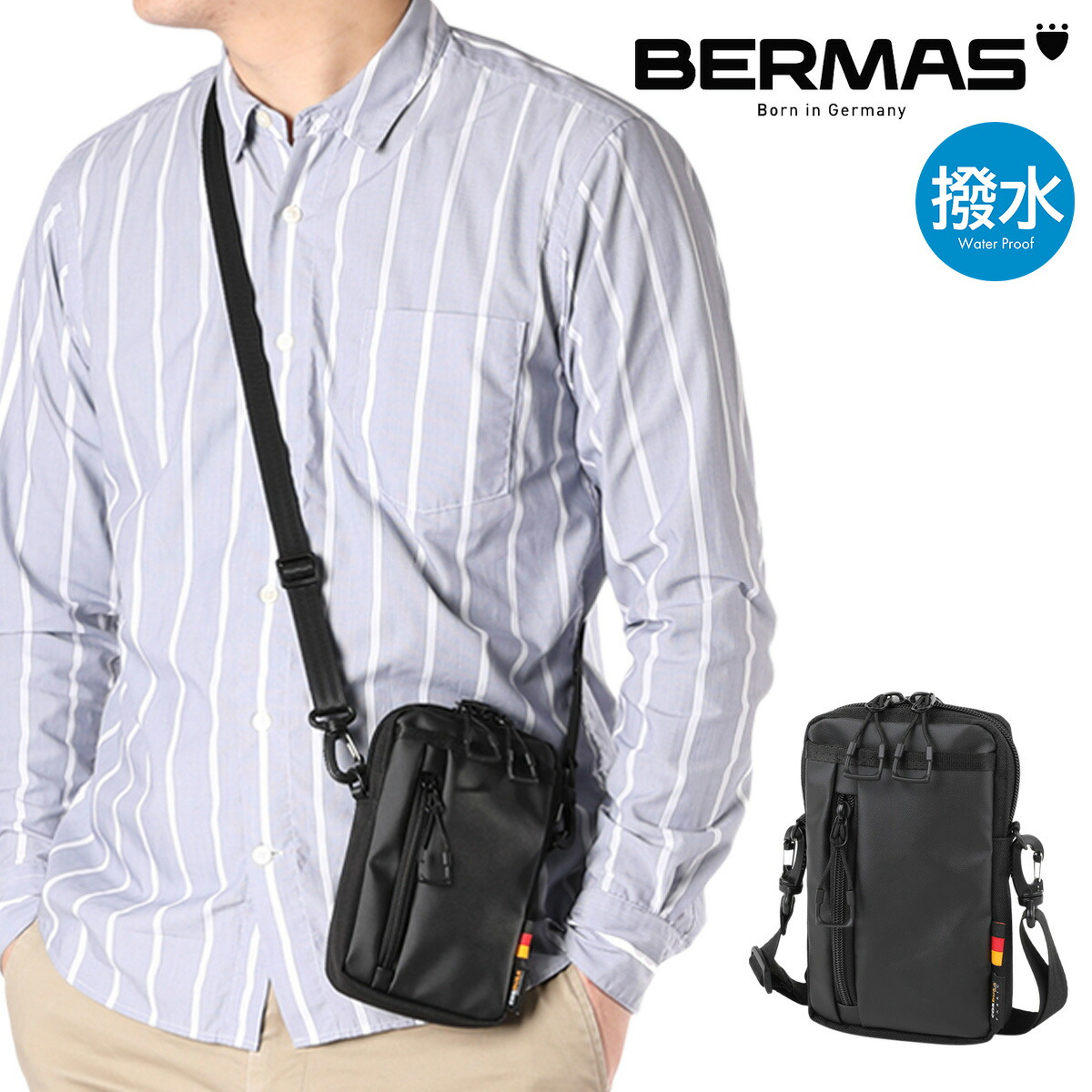 【楽天市場】バーマス ショルダーバッグ メンズ 60620 BERMAS | ミニショルダー スマホショルダー 撥水[PO10]：メゾンドサッ ...