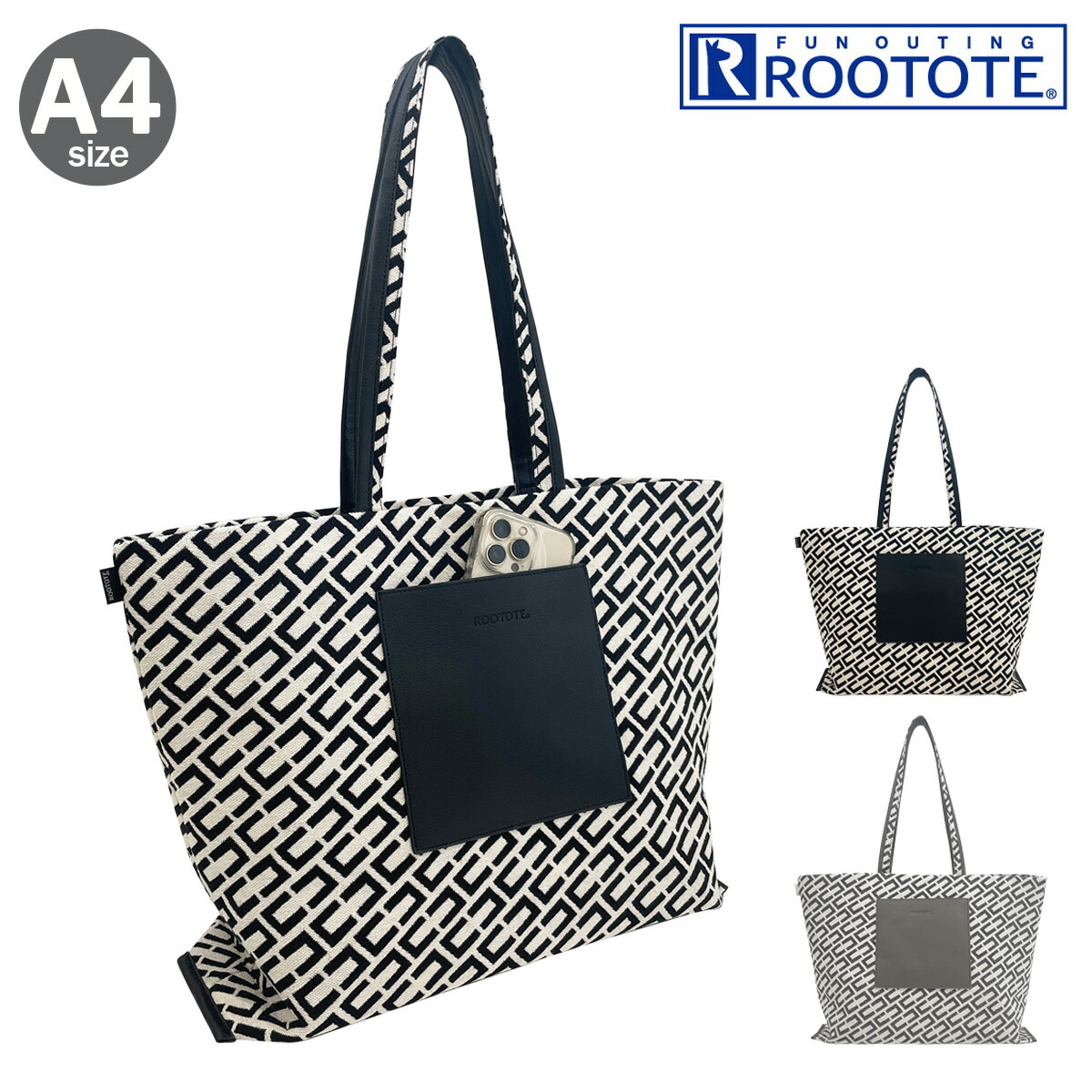 【楽天市場】ルートート トートバッグ A4 レディース 3086 ROOTOTE | LT MED ジャガードモノグラム-A[PO10]：ブランド雑貨・財布 リチャード