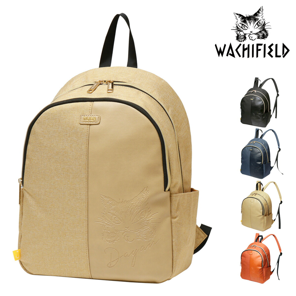 【楽天市場】【全品10倍｜7/26 2時迄】わちふぃーるど 猫のダヤン リュック レディース WTMC-03 WACHIFIELD | エンボス 型押し：ブランド雑貨・財布 リチャード