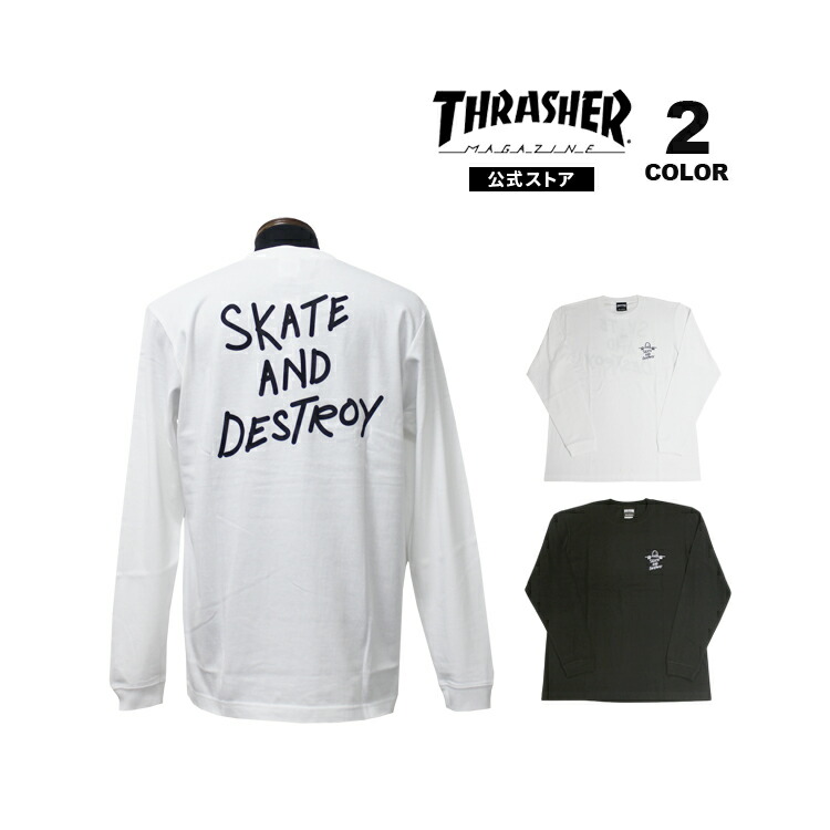 【楽天市場】スラッシャー Tシャツ ロンT THRASHER Gonz Destroy L/S T-SHIRTS 長袖 TEE プリント ...