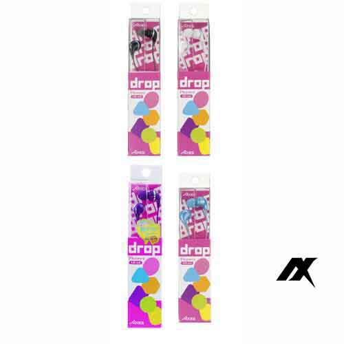 【楽天市場】低音クリア再生 絡みづらいコード 密閉型ステレオインナーイヤーホン ブラック ホワイト パープル ブルー AH-68 AXES ...