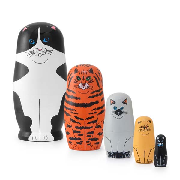 【楽天市場】MIDORI KOMATSU Feline 5 フィーライン5 猫 (ねこ) マトリョーシカ人形：RINKY DINK 楽天市場店