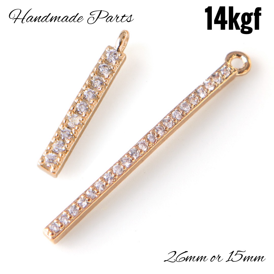 【楽天市場】高品質 ジルコニア スティック チャーム メタルチャーム カン付き 石付き アクセサリーパーツ ハンドメイド 素材 ゴールド 2個：Rinma