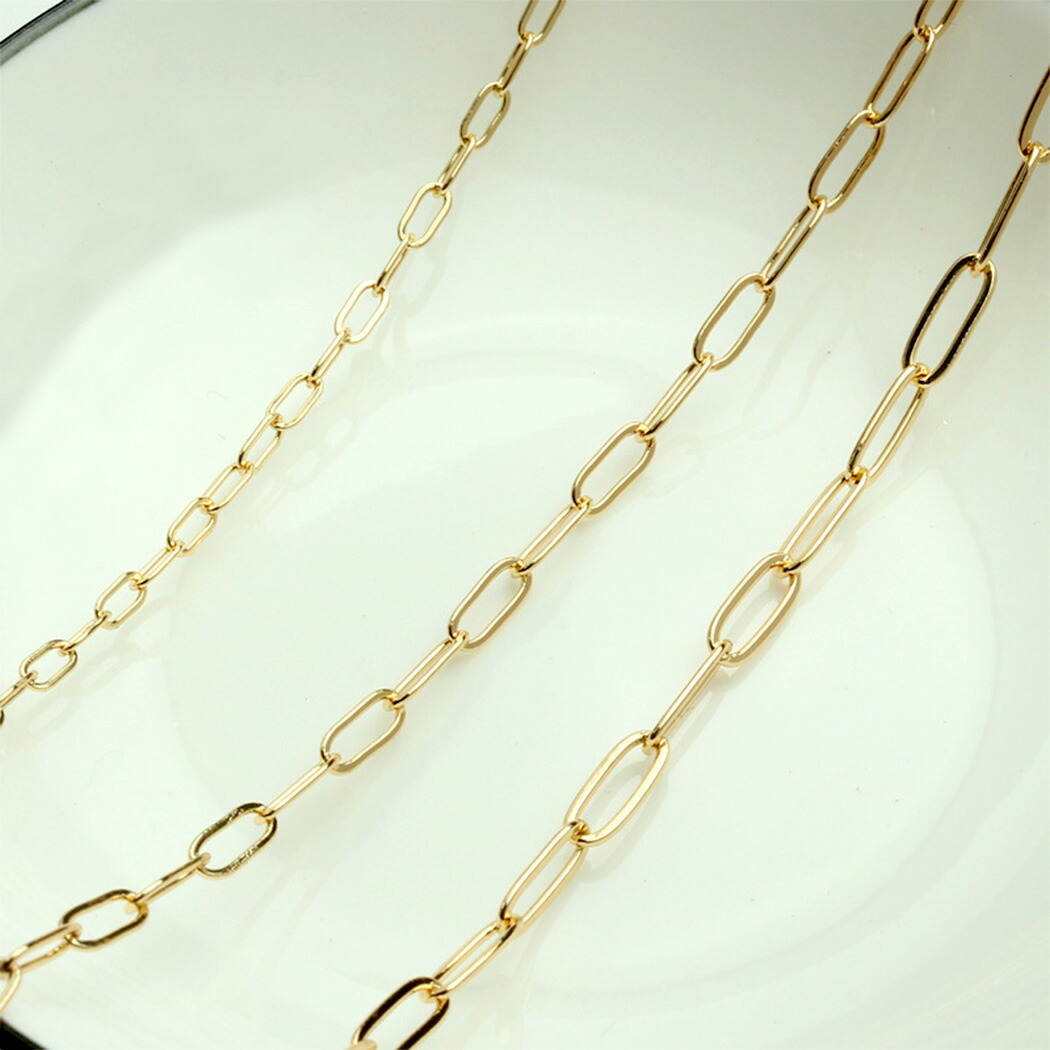 【楽天市場】14KGFパーツ 鎖 チェーン 20cm 鎖 あずきチェーン 平長あずき 平あずき サイズ充実 低価格 チェーンのみ ゴールド：Rinma