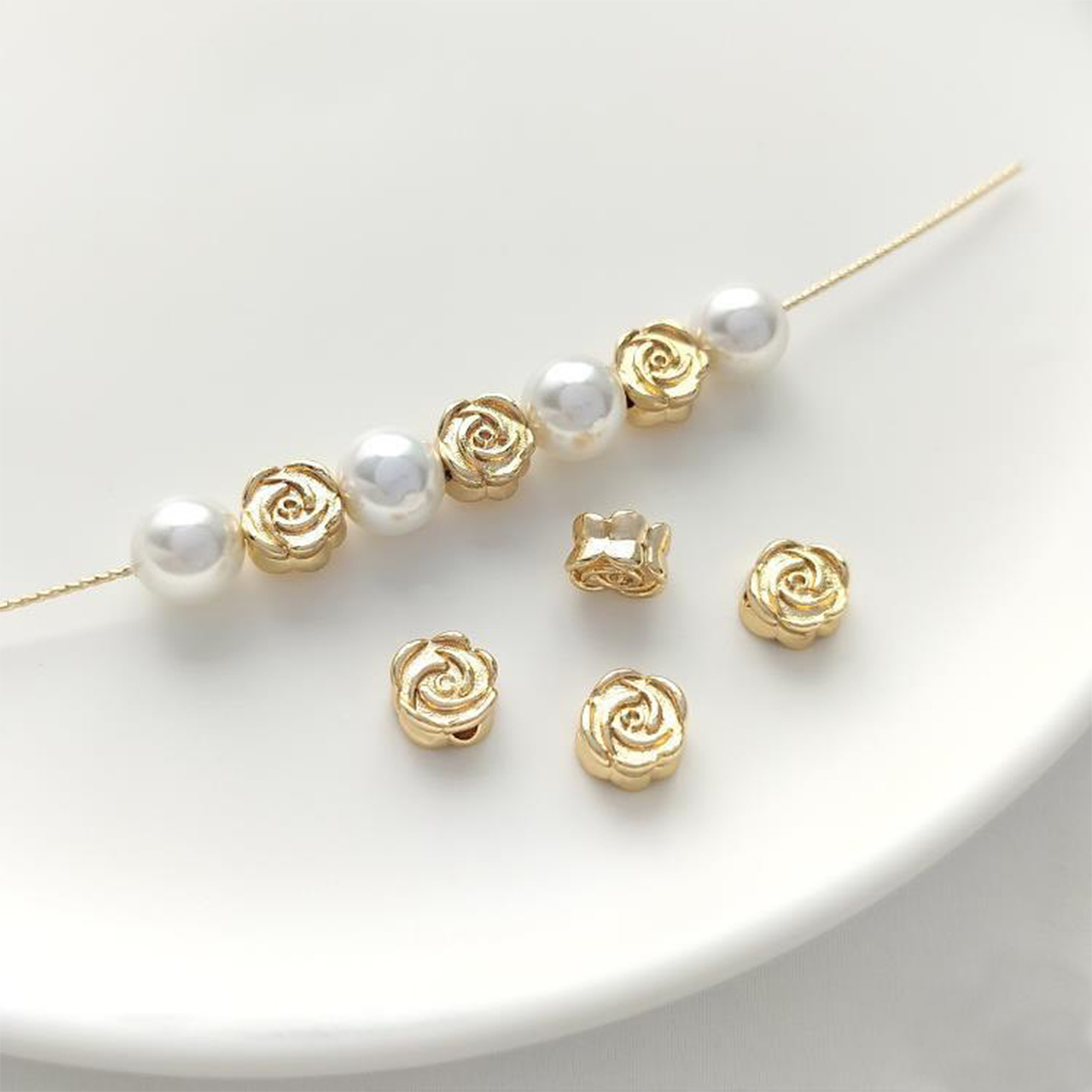 【楽天市場】RiNmaG1582 バラロンデル 薔薇 ローズ スペーサービーズ ゴールドフィルド 14KGF アクセサリーパーツ ハンドメイド 素材 手芸：Rinma