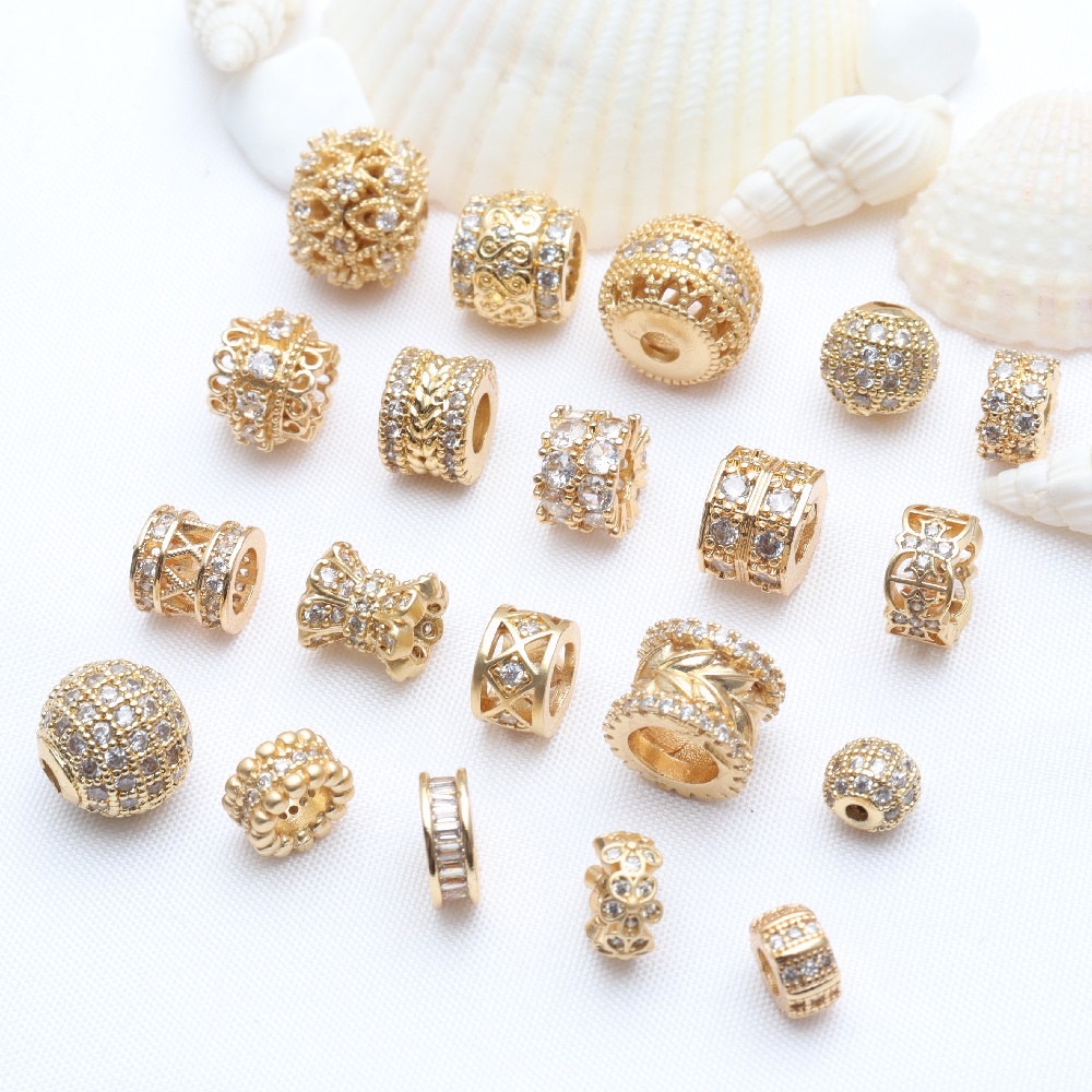 【楽天市場】RinmaG1587 【精密パーツ】 高品質特殊14KGFロンデル スペーサービーズ ゴールドフィルド 14KGF ストーン付き ジルコニア 透かし アクセサリーパーツ ...