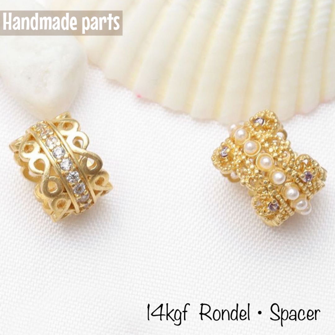 【楽天市場】ロンデル スペーサービーズ 14KGF ゴールドフィルド 透かし 模様 アクセサリーパーツ ハンドメイド 素材 材料 1個：Rinma