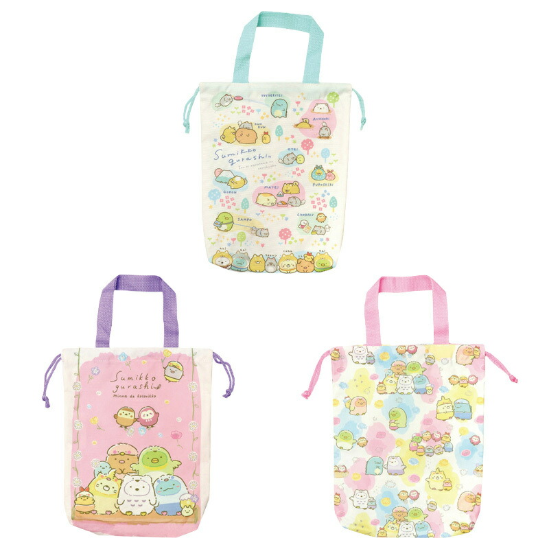 【楽天市場】【楽天スーパーSALE】【1100円ポッキリ商品】【入園・入所・入学・新学期・新生活】すみっコぐらし 巾着シューズバッグ キッズ バッグ 上靴入れ：RIO 莉緒小舗