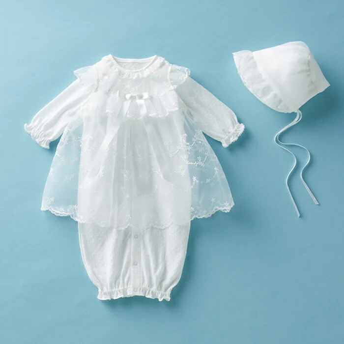 【楽天市場】【★8倍＋2,000 1,000 限定クーポン エントリーして】〇【ミキハウス】セレモニードレスセット 通年向け【3,980円以上で送料無料(国内)】フリー(50-60cm) 白 ...