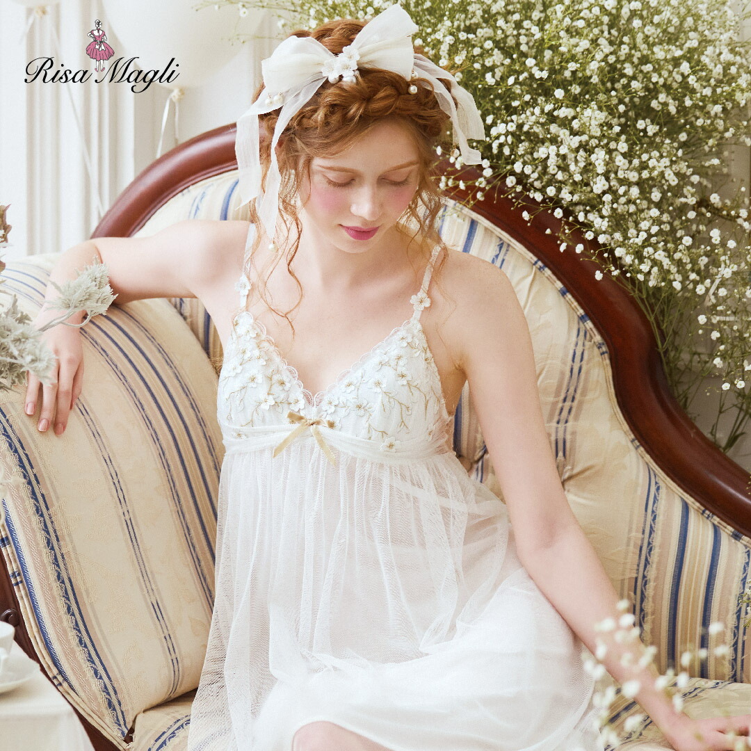 【楽天市場】【さらに10％OFF★8月6日12時-8月11日23時59分まで】 【30％OFF】リサマリ カップ付きマキシワンピース マリーナ ノンワイヤー レース ワンピース インナー ...