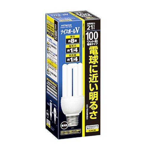 【楽天市場】HITACHI ナイスボールV 電球形蛍光ランプ 100ワット形 3波長形昼光色 EFD25ED/21B E26口金：日用雑貨 ...