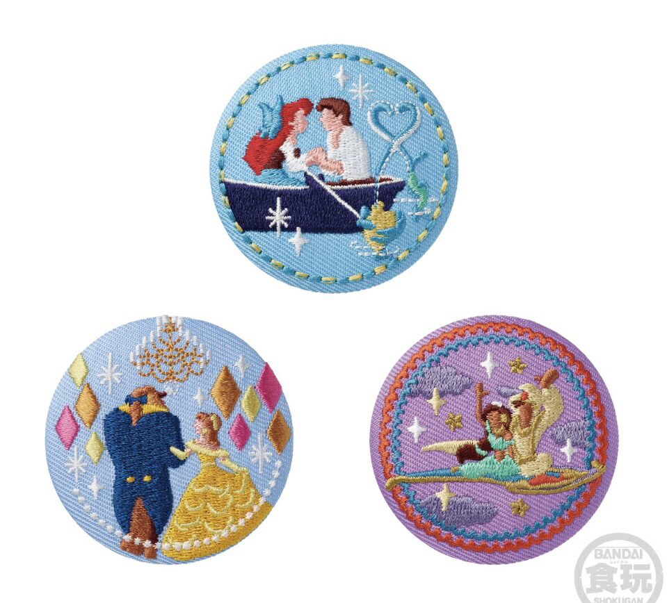 【楽天市場】Disney Characters 刺繍缶バッジビスケット(再販） 10． リトル・マーメイド 11． 美女と野獣 12 ...