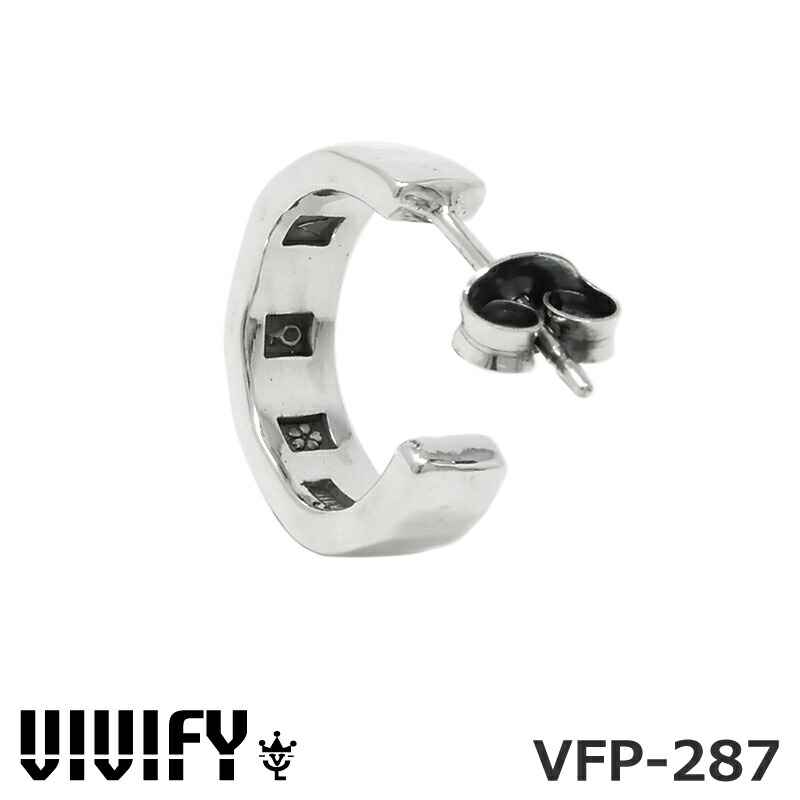 【楽天市場】ビビファイ バックホールマーク ハーフ フープ ピアス 槌目 (ツチメ) 鏡面仕上げ シルバー925 VIVIFY VFP-287 Back Hallmarks Pierce ...