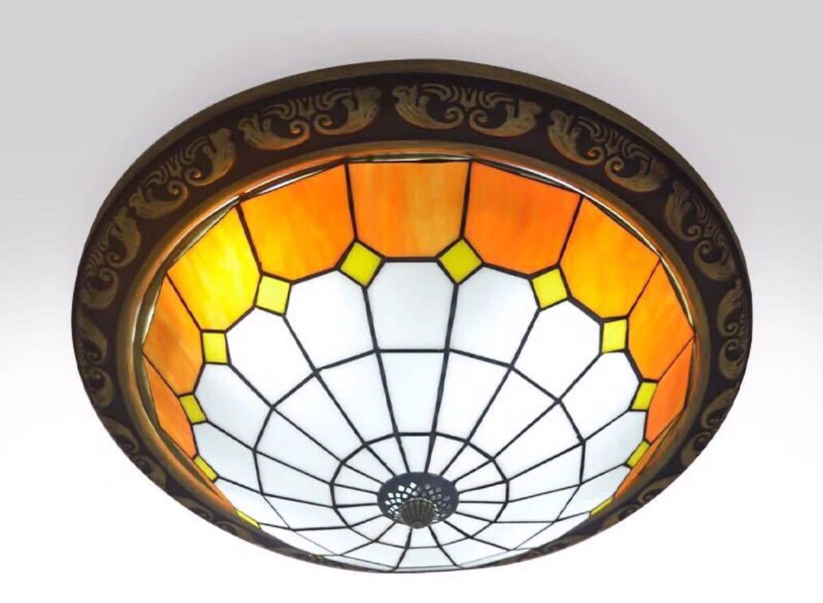 【楽天市場】A003127ステンドグラス．ペンダントライト豪華天井照明ステンドグラスランプ ガラス工芸品 電源直結タイプ：リタハウス 楽天市場店