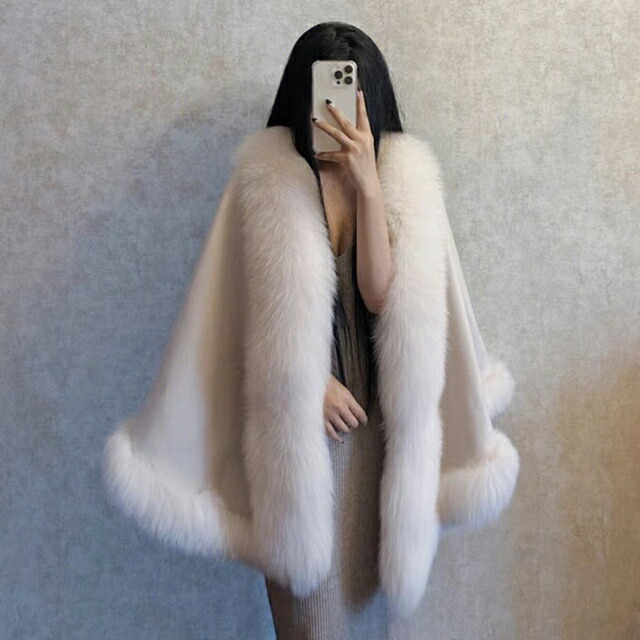 楽天市場】A058514豪華肩掛け 大判ショール ファーストール 毛皮風