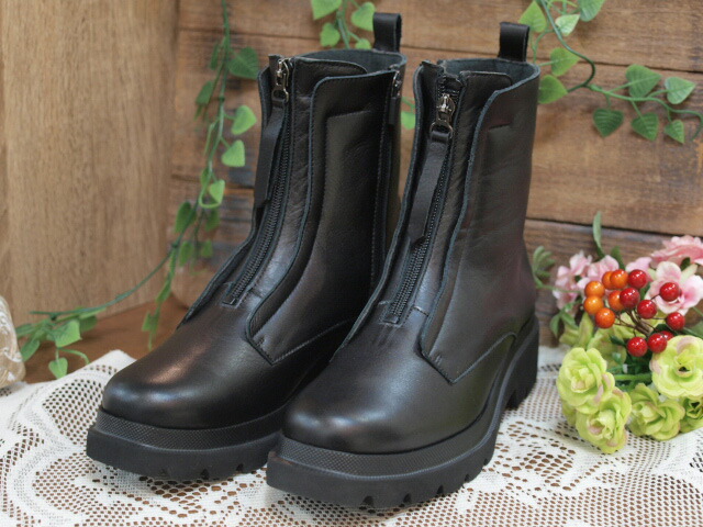 【楽天市場】【FIZZ REEN フィズリーン 】【3Eワイズ 厚底】ファスナーデザインブーツ 2547【ブラック】：RIV靴店