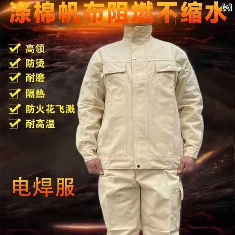 【楽天市場】作業着 メンズ ワーク 火傷防止 溶接 作業着 男性 難 燃性 白 キャンバス 労働 保護 服 耐摩耗 機 専用 厚手 綿 スーツ ...