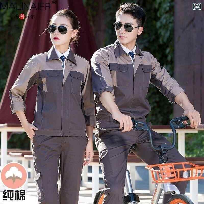 【楽天市場】作業着 メンズ ワーク 綿 溶接 男女 長袖 作業着 労働 保護 スーツ ホームデコレーション 労働者 ワークショップ 工場 服 ...