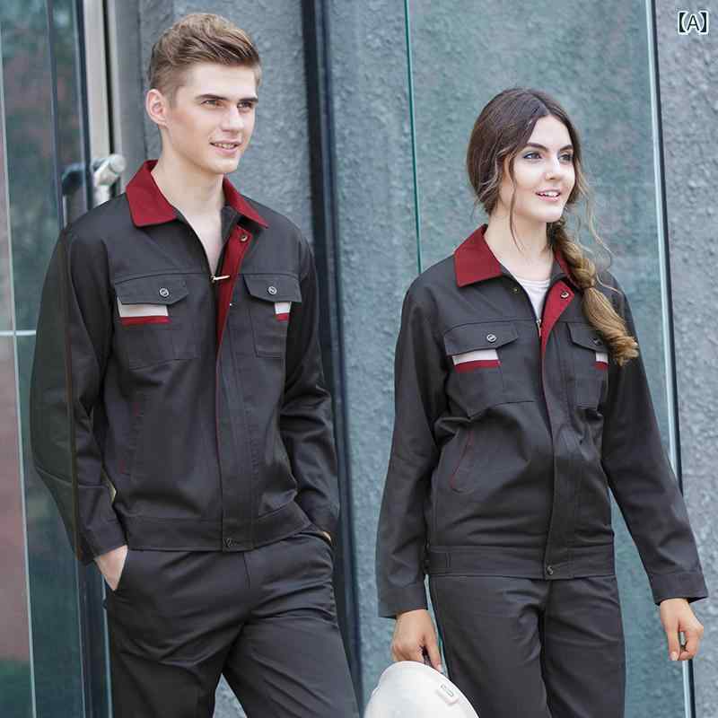 【楽天市場】作業着 メンズ ワーク 高級 作業着 スーツ メンズ 長袖 帯電 防止 耐摩耗 作業 場 工場 服 メンテナンス 員 労働 保護 ...