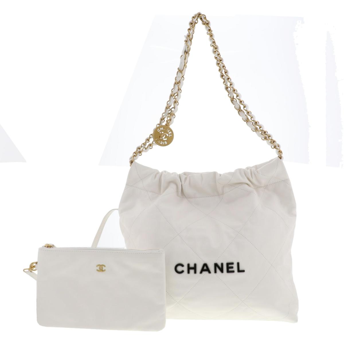 【楽天市場】【最終値下げ】【中古】【RI】CHANEL （シャネル） CHANEL22 ﾊﾝﾄﾞﾊﾞｯｸﾞ バッグ ハンドバッグ White ...