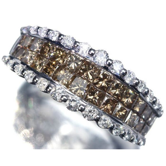 【楽天市場】《Diamond》ブラウンダイヤモンド クリアダイヤ 総計1.5ct K18WG 超高級リング ミステリーセッティング 12.5号リング 指輪 ホワイトゴールド：RK宝石