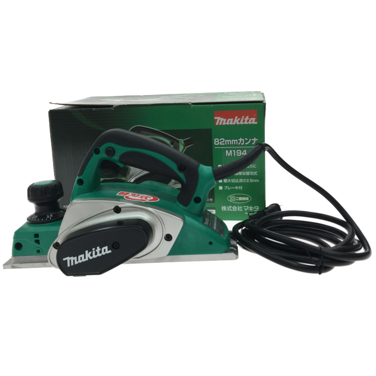 【楽天市場】 【中古】MAKITA マキタ 82mm電動カンナ ボックスレンチ・予備刃付属 M194 グリーン Aランク：リサイクルビッグバン ...