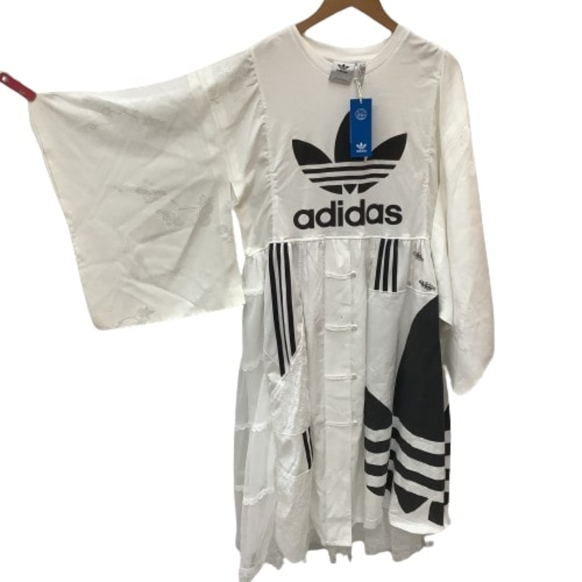 【楽天市場】♪♪【中古】adidas アディダス レディース ワンピース リメイク品 1点もの 着物風 レース スカート L ia4816 ...