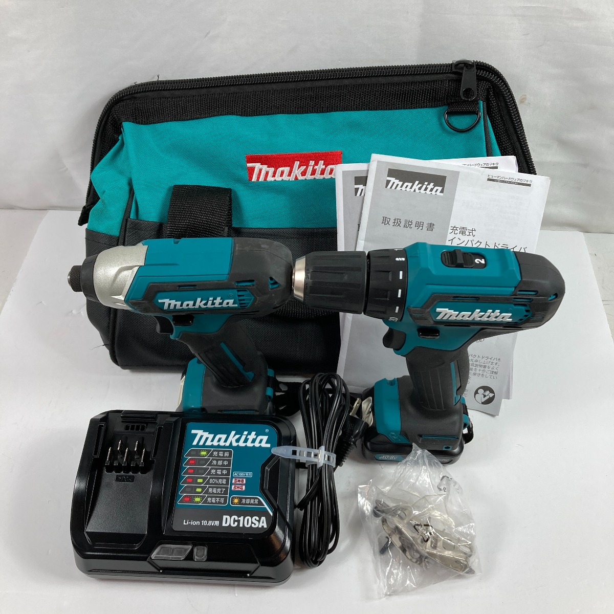 【楽天市場】＊＊【中古】MAKITA マキタ 10.8V コンボキット（インパクトドライバ＆ドライバドリル）(バッテリ2個・充電器・ケース付） CK1009 ブルー Aランク：リサイクルビッグ ...