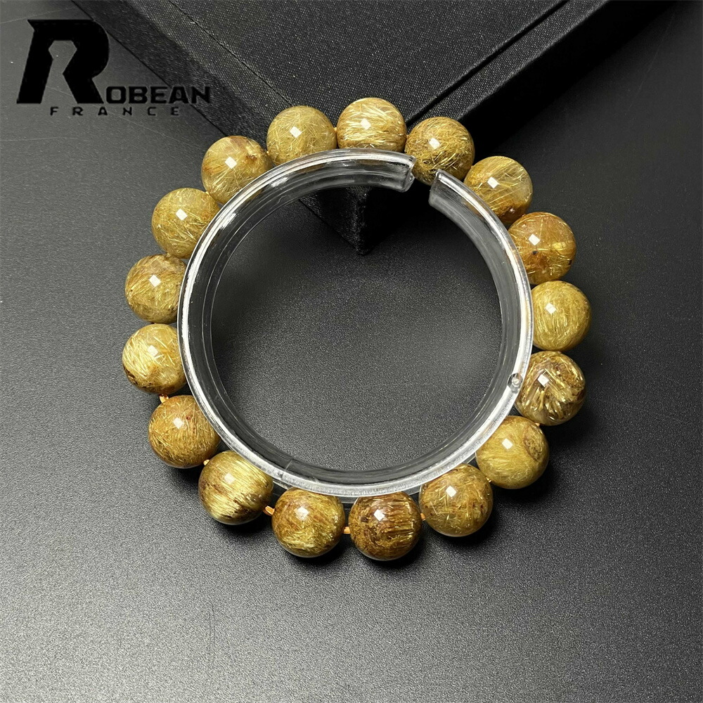 【楽天市場】高級 EU製 ★ROBEAN・黄金タイチンルチル★ブレスレット パワーストーン アクセサリー プレゼント 天然石 金運 お守り 12.3-12.7mm M0702729：ROBEAN・宝石