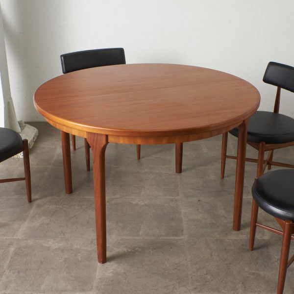 【楽天市場】A.H. McINTOSH ダイニングテーブル エクステンション 英国 ヴィンテージ 伸長 拡張 チーク ラウンド イギリス ...