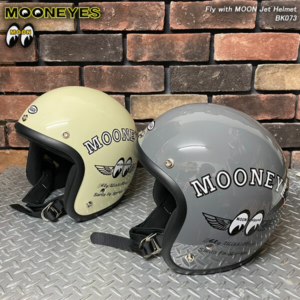 【楽天市場】MOONEYESムーンアイズMOONEQUIPPEDムーンイクイップドFly with MOON Jet Helmetジェット ...