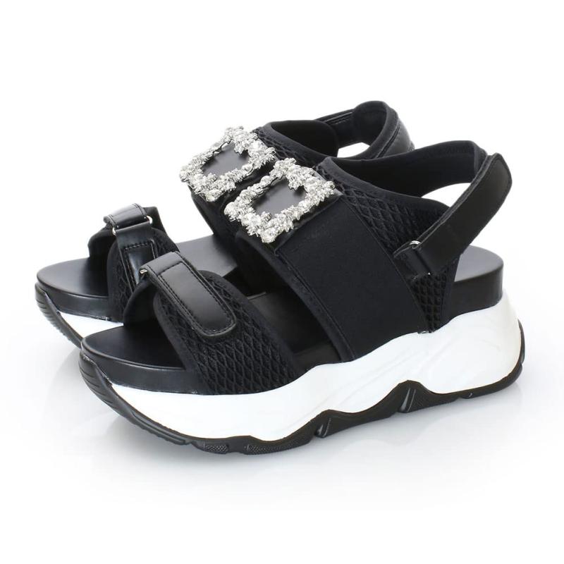 【楽天市場】[ルームナイン] スクエアビジュー サンダル 厚底 ストラップ スポーツサンダル レディース 夏 (kk-533)：Rococo Market