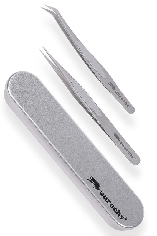 【楽天市場】aurochs 極ツマミ 精密 ステンレス ピンセット ストレート 先曲がり 2本セット ケース付：Rococo Market