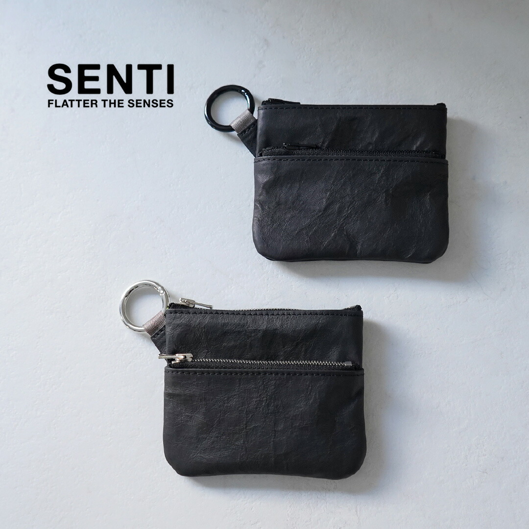 【楽天市場】SENTI（センティ） ダイニーマレザー ダブルジップ ポーチ / ウォレット 本革 MULTI NYLON STRAP ...