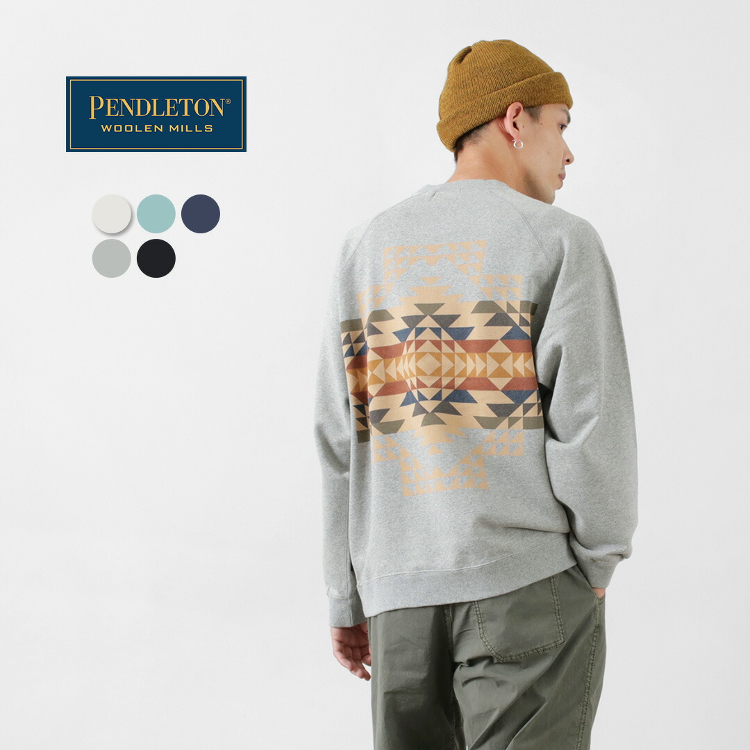 【楽天市場】PENDLETON（ペンドルトン） ラグランスリーブ バックプリント プルオーバースウェット メンズ レディース ユニセックス トレーナー RAGLAN BACK PRINT ...