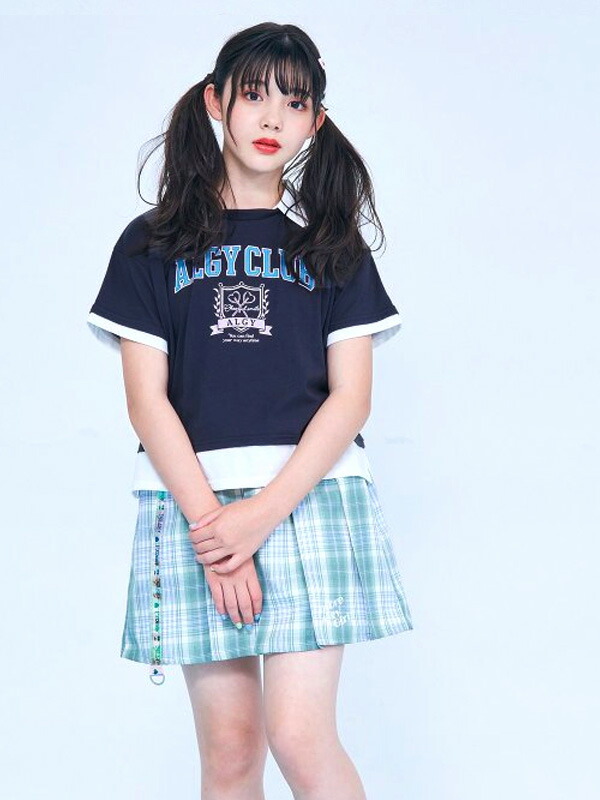 【楽天市場】ALGY アルジー レイヤード風カレッジT Tシャツ おしゃれ かわいい シンプル 130 140 150 子供服 ジュニア 小学生 中学生 重ね着風 レイヤード風 切り替え ...