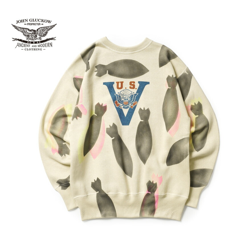 【楽天市場】JOHN GLUCKOW ジョングラッコー スウェットLot JG-CS19 "Drop Love, Not Bombs ...