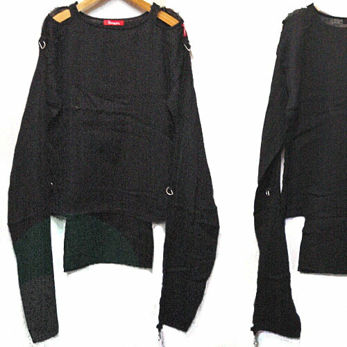 【楽天市場】ROMANTIC NEUROSIS Muslin Top Reissue モスリン W ガーゼシャツ BLACK【パンク ...