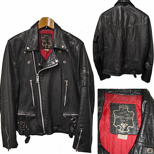 【楽天市場】VINTAGE CAMPRI MANX カンプリ ハードコア レザージャケット ライダース 革ジャン（皮ジャン）【中古】【パンク ...