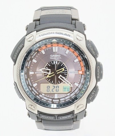 【楽天市場】CASIO カシオ PROTREK PRW-5000 PRW-5000 ブラック シルバー 箱・説明書付き【中古】【時計】【金沢 ...