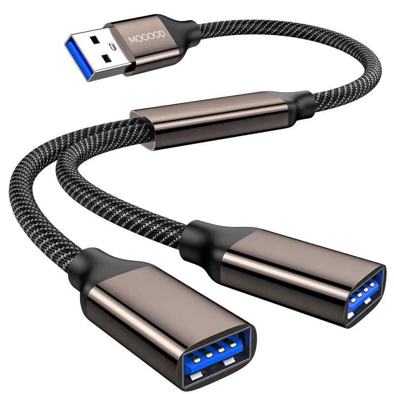 【楽天市場】MOGOOD USB分岐器 USB to 2*USB3.0 USBスプリッタYケーブル USB 3.0 二股ケーブル 1進2出USB 2分岐ケーブル充電/データ伝送 USBポート ...
