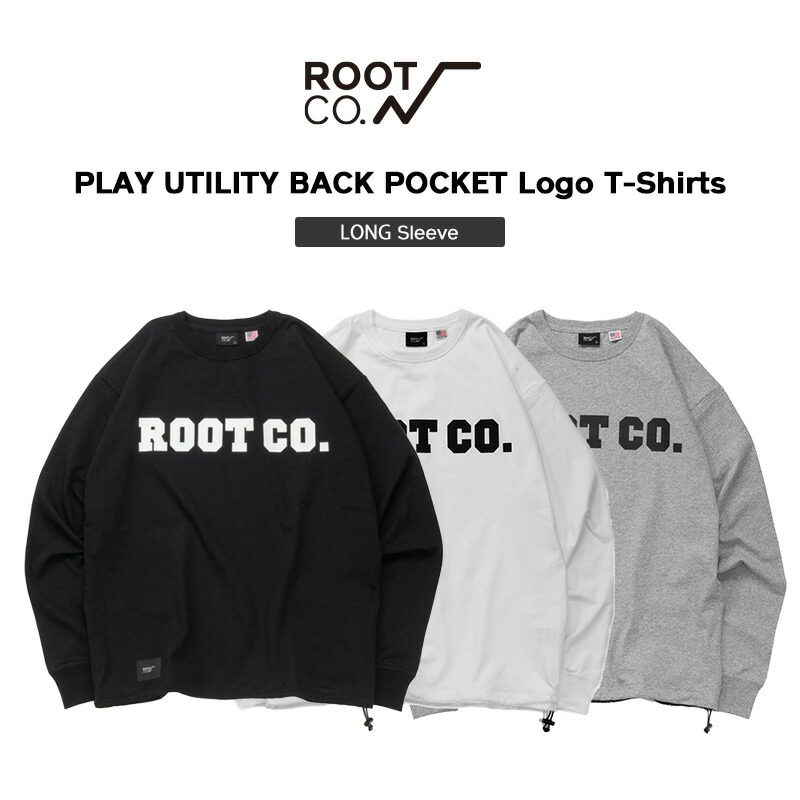 【楽天市場】【ROOT CO.】 PLAY UTILITY BACK POCKET Long Sleeve Logo T-Shirts ...