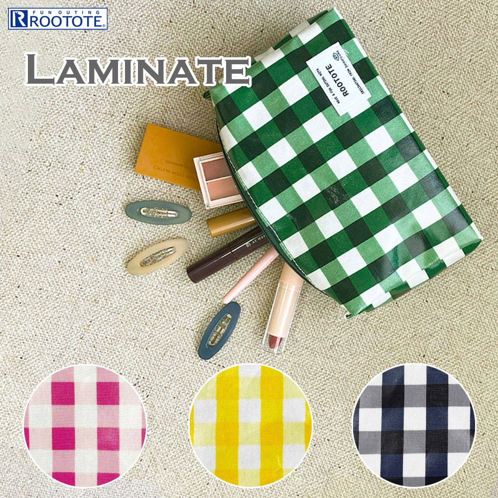 【楽天市場】【ルートート公式】 ラミネート おでかけ ブランド ROOTOTE【WR.ポーチ.ラミネート-Q（全4種）2025新作 品番1031】横型 小さめ カラフル チェック柄 ...