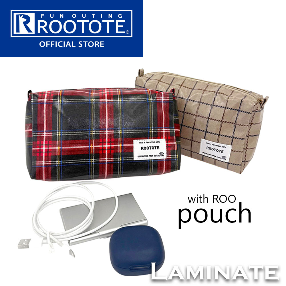 【楽天市場】【ルートート公式】 ラミネート レディース ブランド ROOTOTE【WR.ポーチ.ラミネート-T（全4種）2025新作 品番3609】ポーチ コンパクト ミニ チェック柄 オール ...