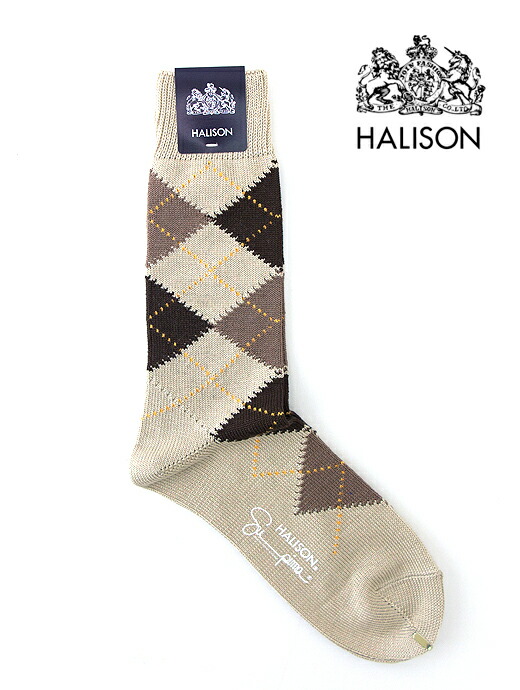 【楽天市場】HALISON ハリソン アーガイルソックス スーピマコットン ライトブラウン hal381402：ROOTWEB